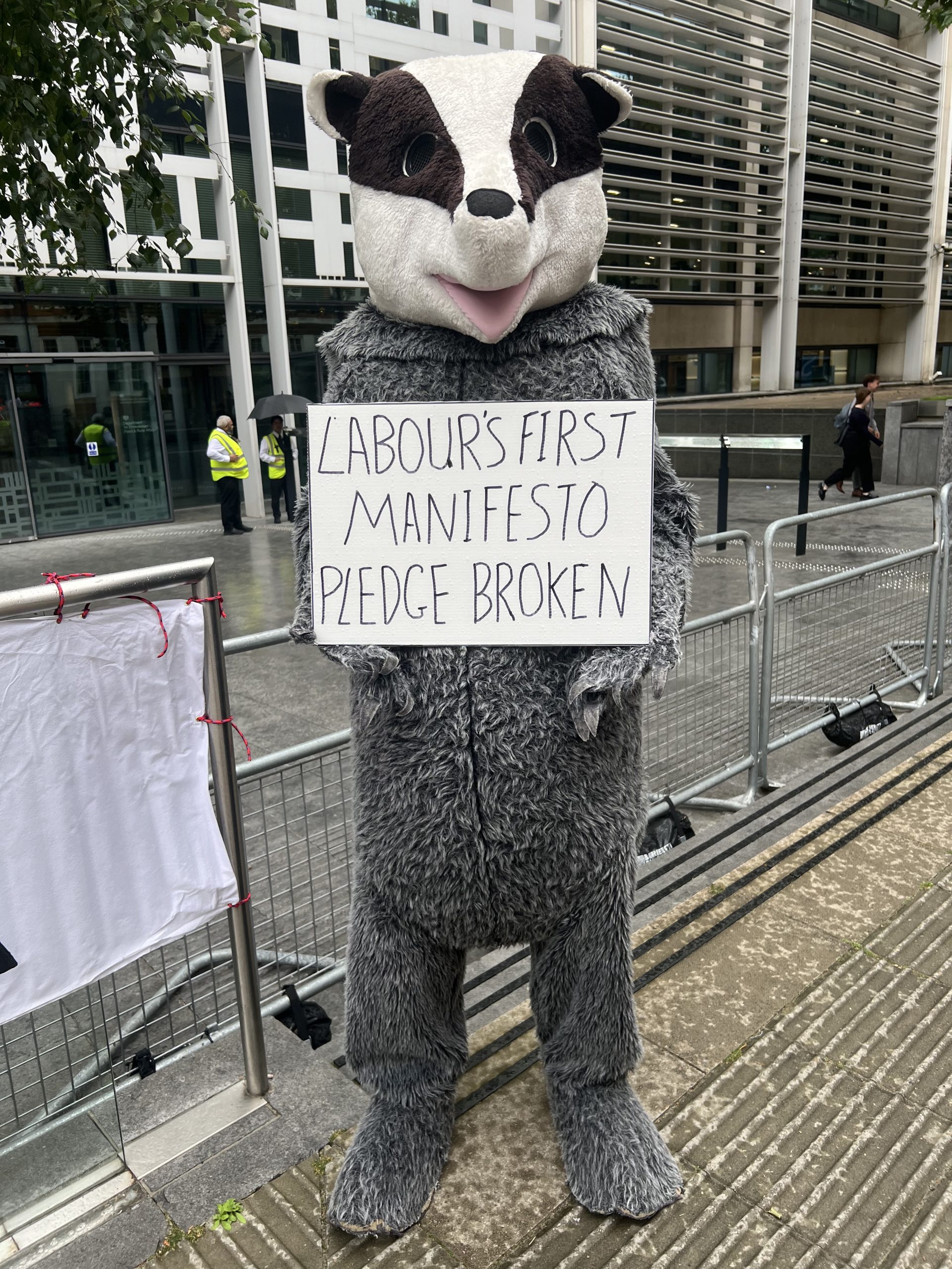 The vigil of Betty Badger outside DEFRA offices in London - The Badger ...